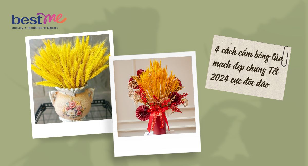 4 cách cắm bông lúa mạch đẹp chưng Tết cực độc đáo