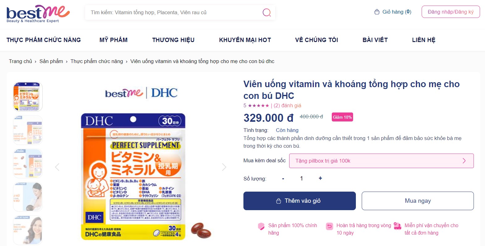 Review vitamin sau sinh cho mẹ bỉm DHC Vitamins & Mineral