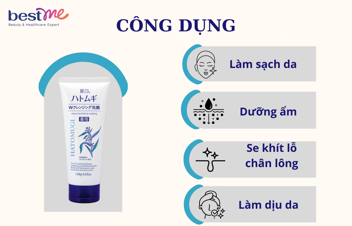 Review TOP 4 sữa rửa mặt Hatomugi chi tiết nhất