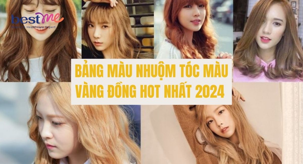 Bảng màu nhuộm tóc màu vàng đồng hot nhất 2024