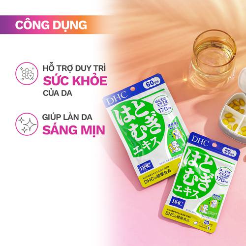 Viên uống trắng da DHC Adlay Extract Nhật Bản hỗ trợ làm sáng da