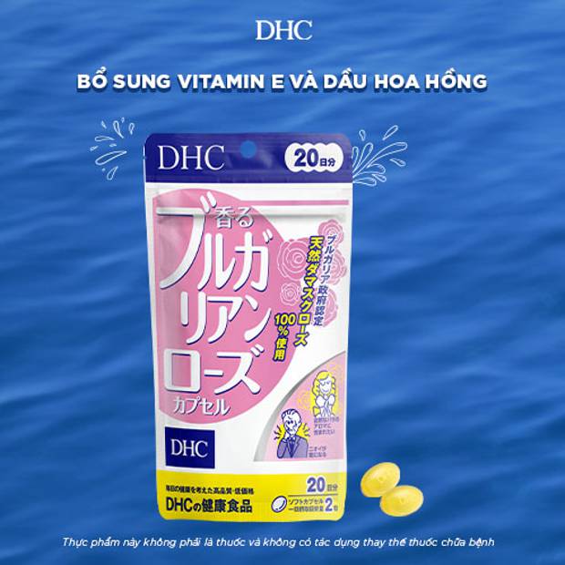 Viên uống hoa hồng DHC Bulgarian Rose Capsule tạo hương thơm cơ thể