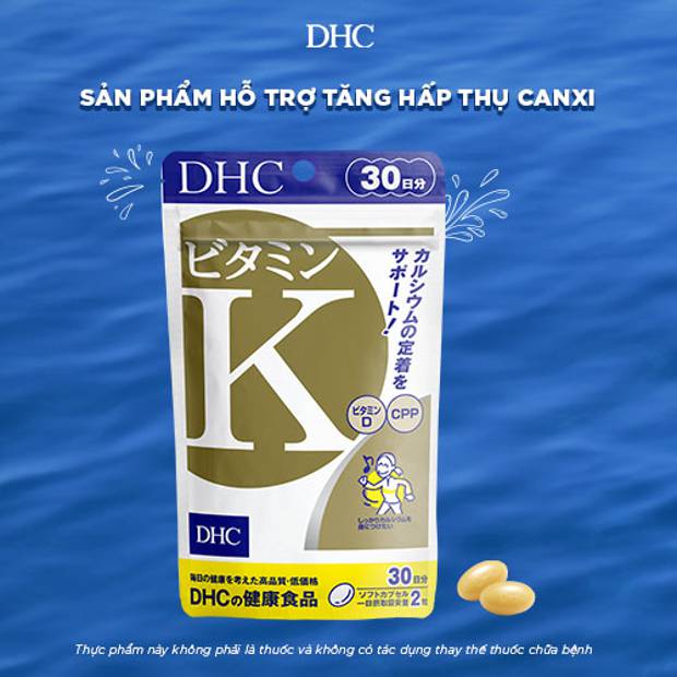 Viên uống DHC Vitamin K Nhật bổ sung vitamin K, hỗ trợ hấp thụ canxi